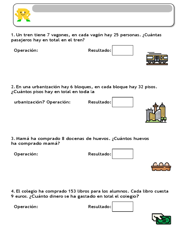 Problemas de Multiplicación para Niños | PDF