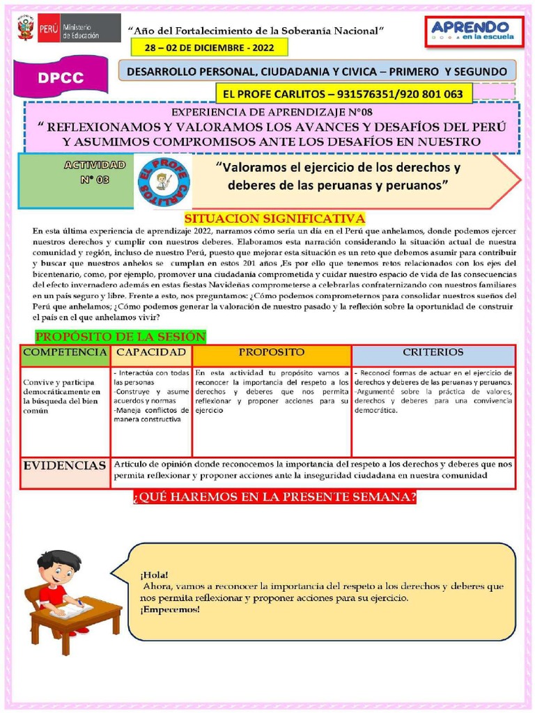 DPCC 1°y2° - SEM.3-EDA8 - Archivos | PDF