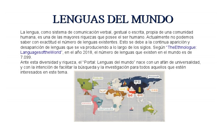 Riqueza y diversidad de lenguas del mundo | PDF