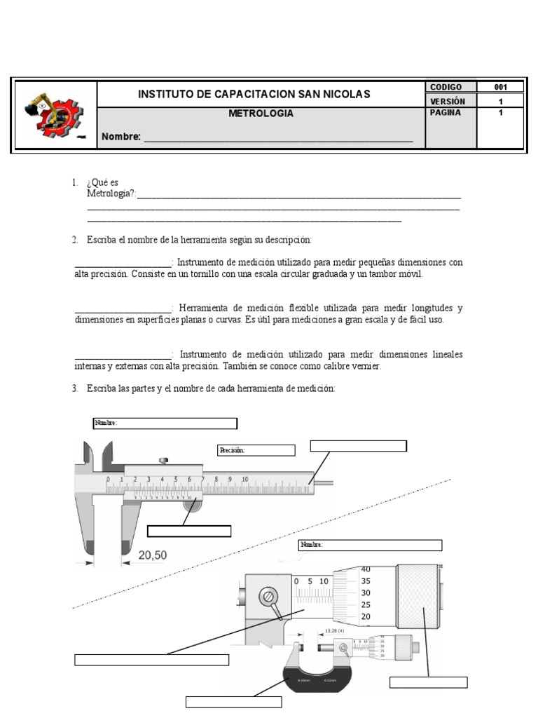 Exámen 1 Metrología y Simbología | PDF