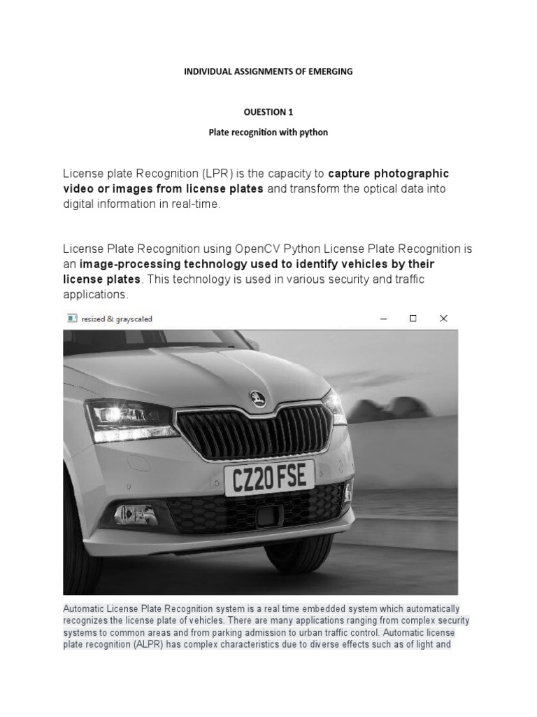License Plate Recognition with Python OpenCV | PDF | Python ...