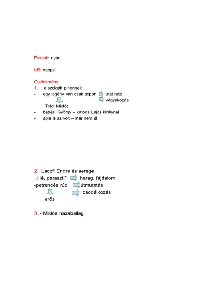 Toldi 1. Ének Vázlat | PDF