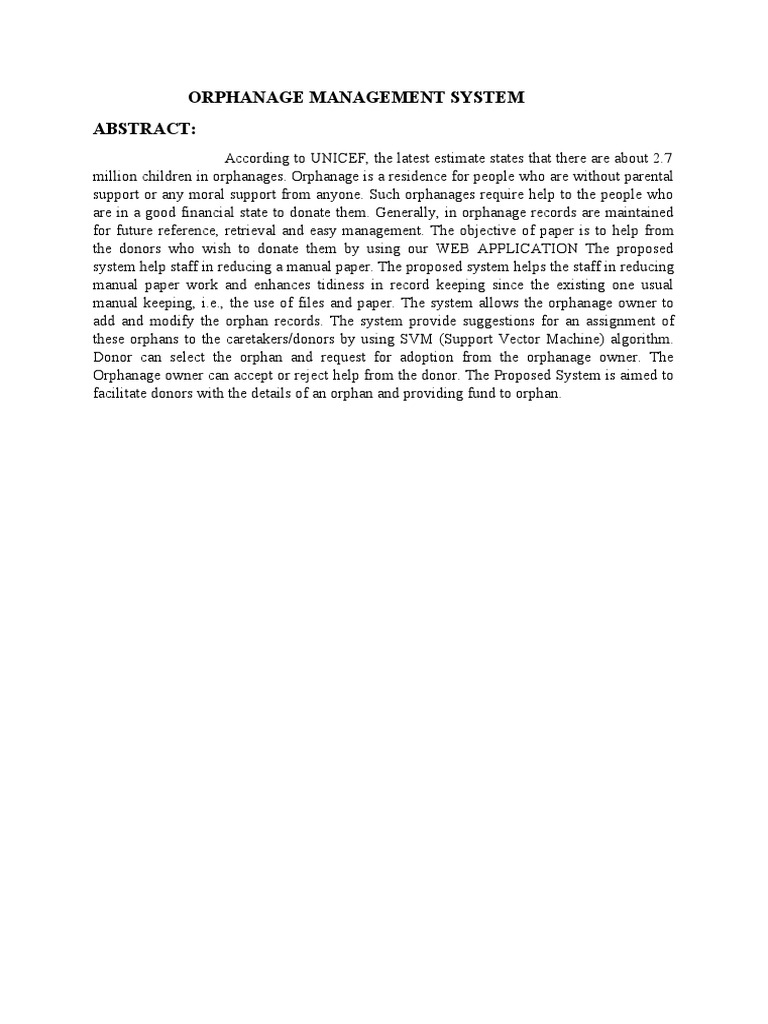 THANGAM ORPHANAGE MANAGEMENT SYSTEM | PDF