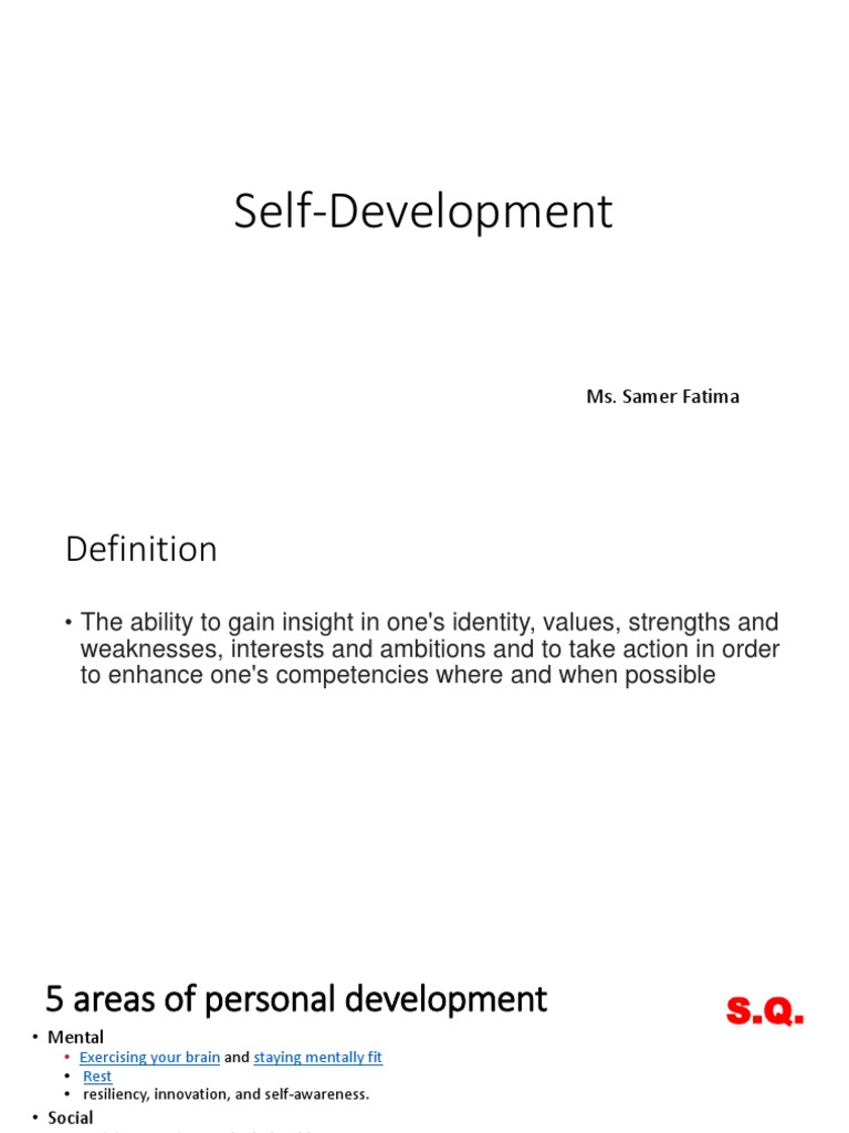 Introduction To Self-Development | PDF | Personal Development ...
