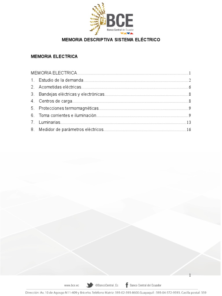 Memoria Descriptiva Eléctrica | PDF | Ingenieria Eléctrica | Ingeniería
