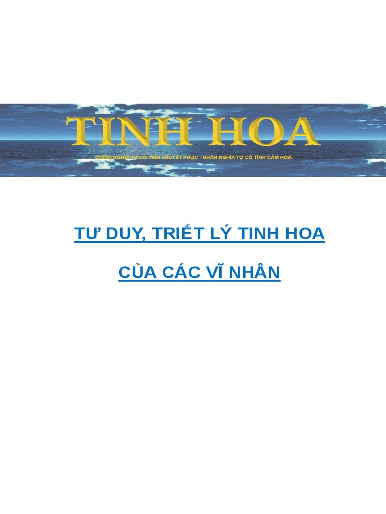 Tu Duy, Triet Ly Tinh Hoa Cua VI Nhan The Gioi | PDF