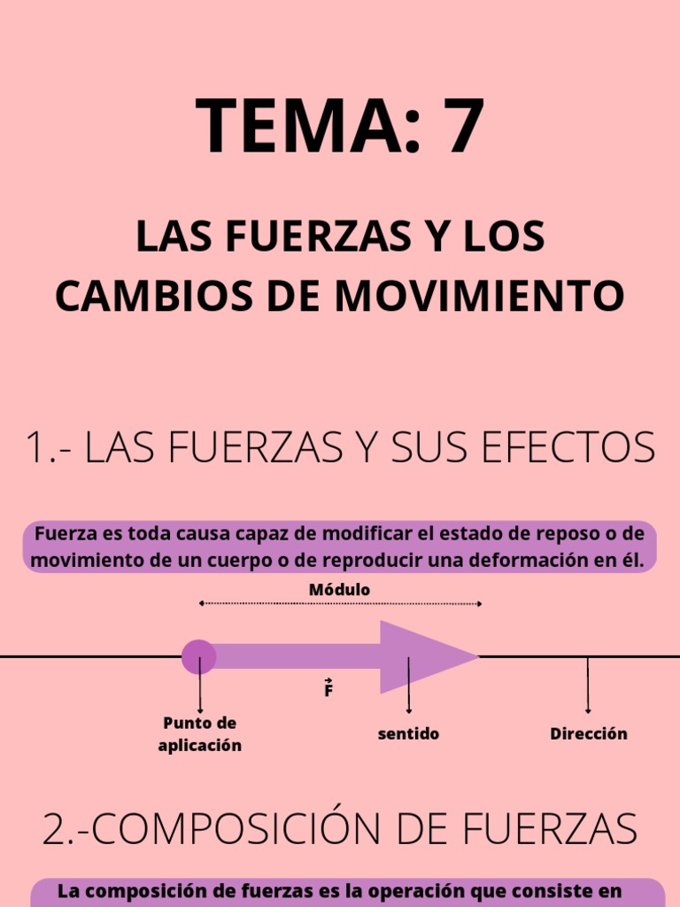 Tema 7 Las Fuerzas y Los Cambios de Movimiento | PDF | Fuerza | Aceleración