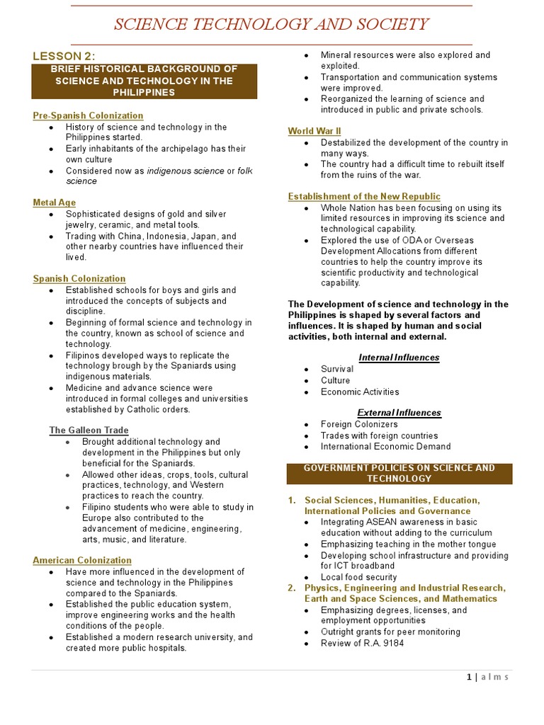 STS Lesson 2 | Download Free PDF | Science | Science, Technology, Engineering, And Mathematics