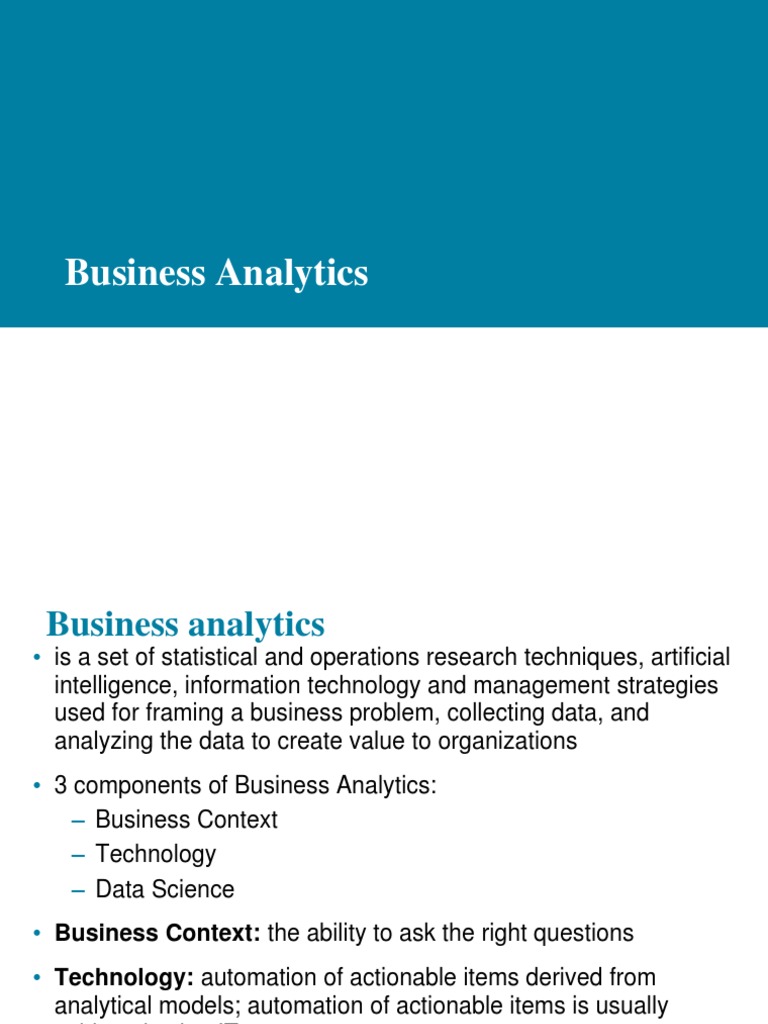 BA - Topic1 - Introduction To Business Analytics PDF | PDF | World Wide ...