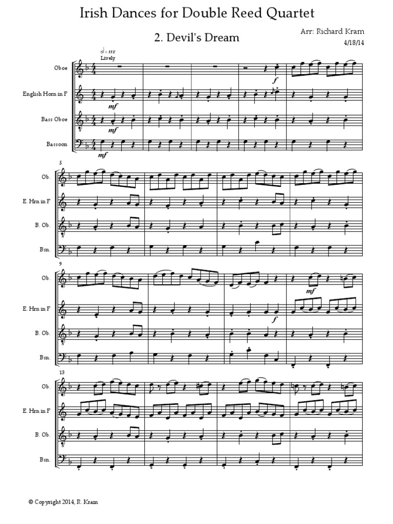 IMSLP332768-PMLP538021-Devil's Dream For DRQ PDF | PDF | Cor Anglais ...