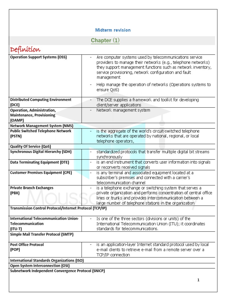 Midterm revision of OSS, TCP/IP and OSI models | PDF | Computer Network | Osi Model