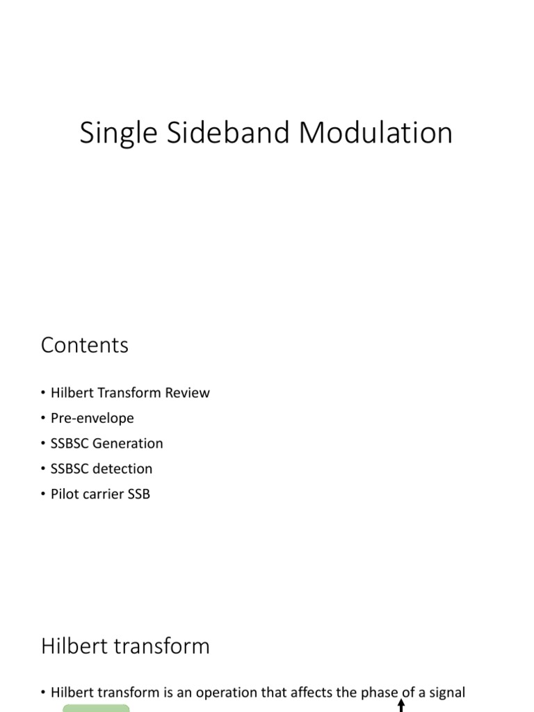 Single Sideband Modulation | PDF | Signal Processing | Data Transmission