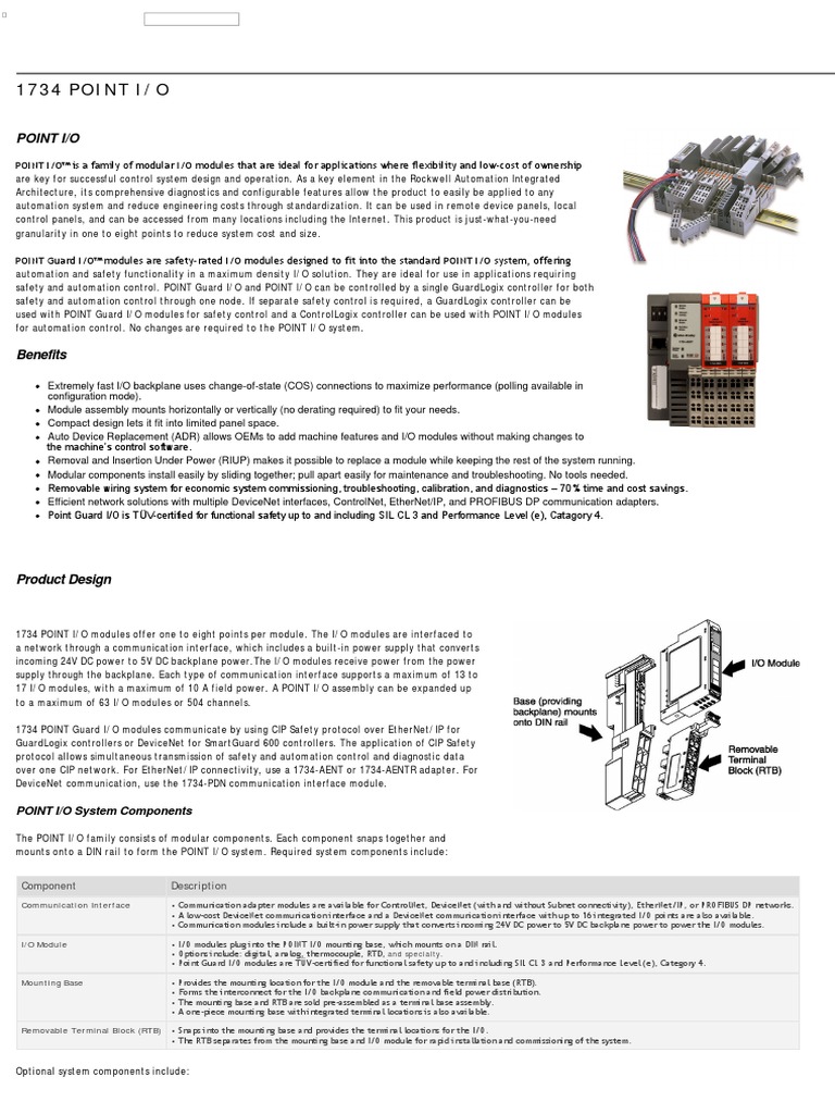 Ab - 1734 Point Io | PDF | Programmable Logic Controller | Power Supply
