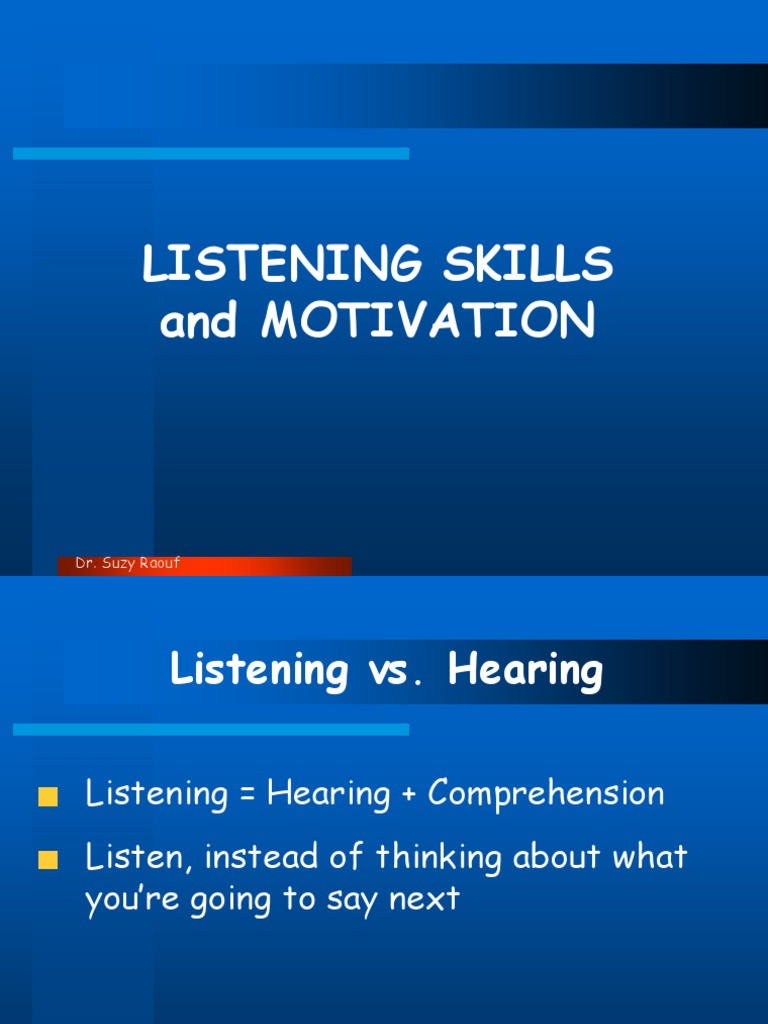 Lec 8 Listening Skills and Motivation-1 | PDF | Nonverbal Communication ...