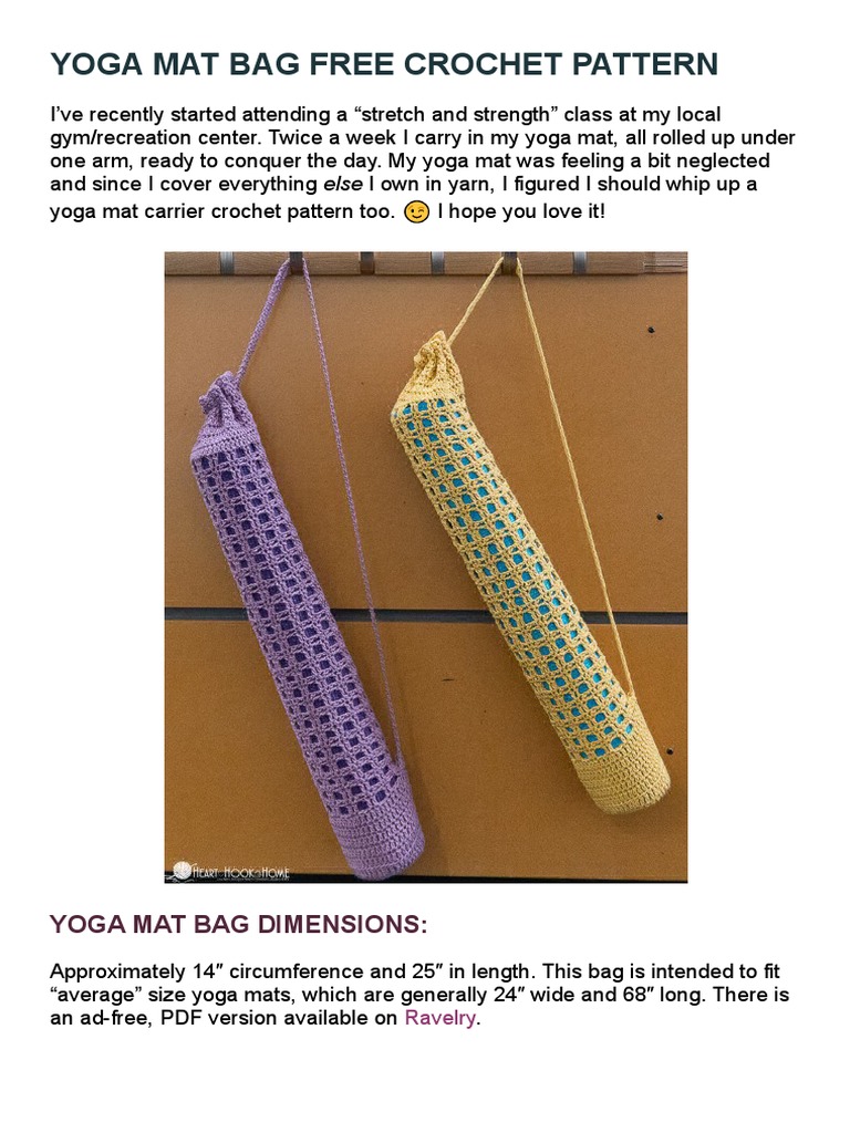 Yoga Mat Bag Free Crochet Pattern | PDF