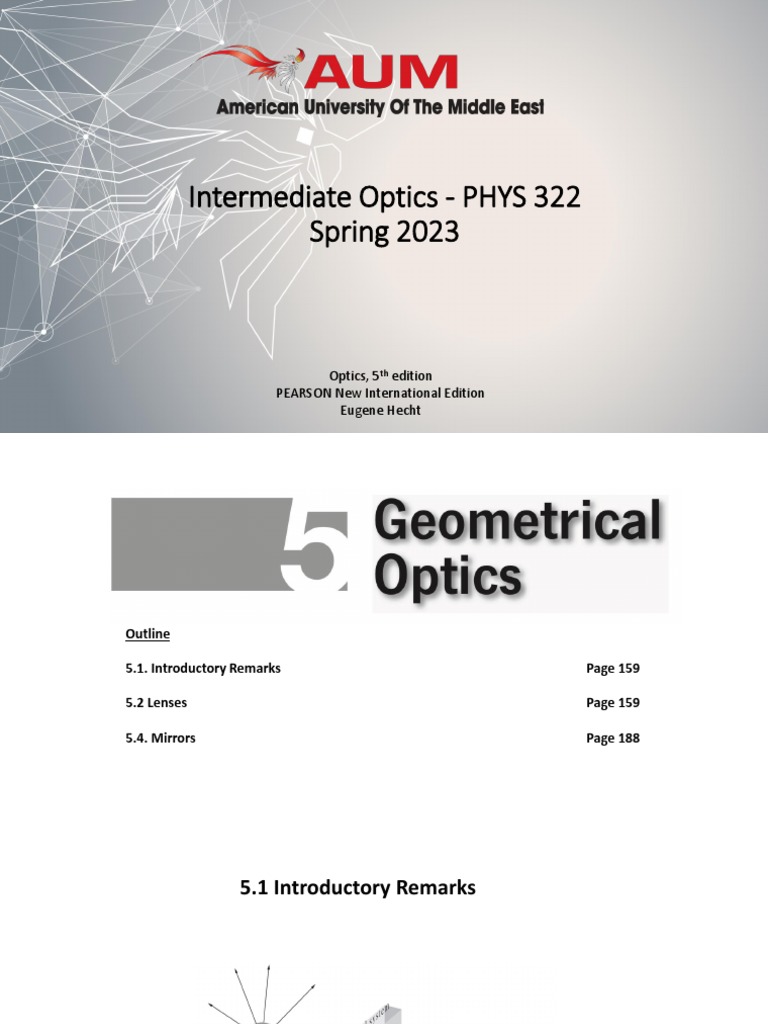 Chapter 5 Geometrical Optics Pdf Optics Electromagnetic Radiation