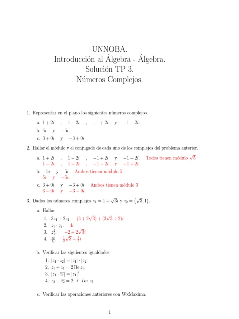 Solucion TP Complejos | Descargar gratis PDF | Análisis complejo | Análisis matemático