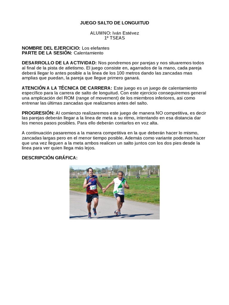 Juego Salto de Longuitud PDF | PDF | Artes del Lenguaje y Comunicación ...