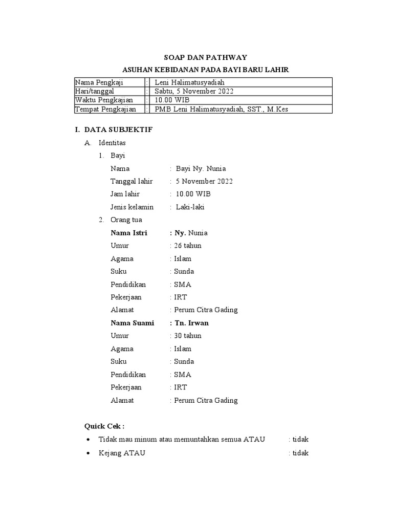 SOAP + Pathway - BBL - Leni Halimatusyadiah | PDF