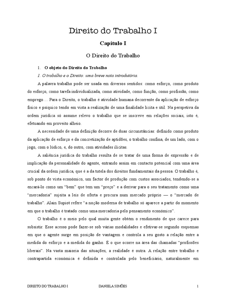 Direito do Trabalho I - resumo do livro.pdf | PDF