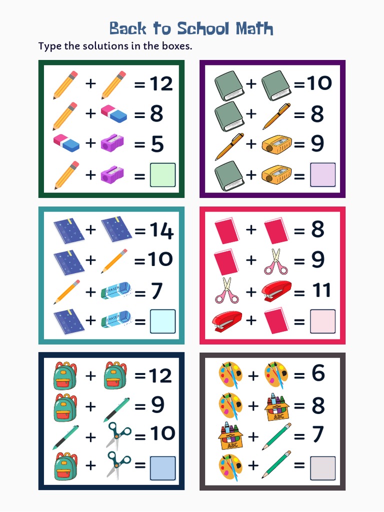 Back To School Math Worksheet 1 (Pecahan Dan Perkalian) PDF | PDF