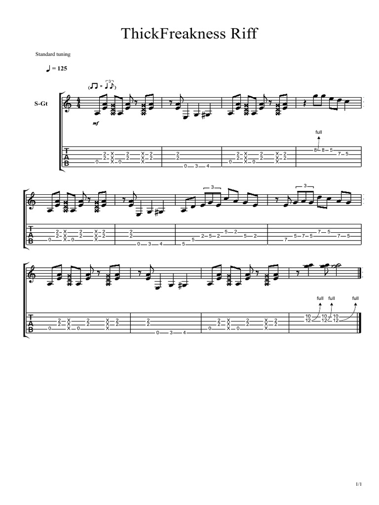 ThickFreakness Riff PDF | PDF