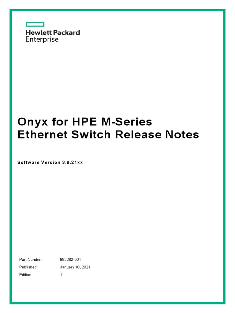 Onyx Ethernet Release Notes For HPE PDF | PDF | Command Line Interface ...