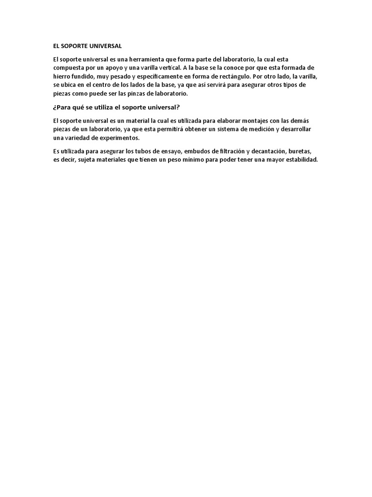 El Soporte Universal-Quimica | PDF