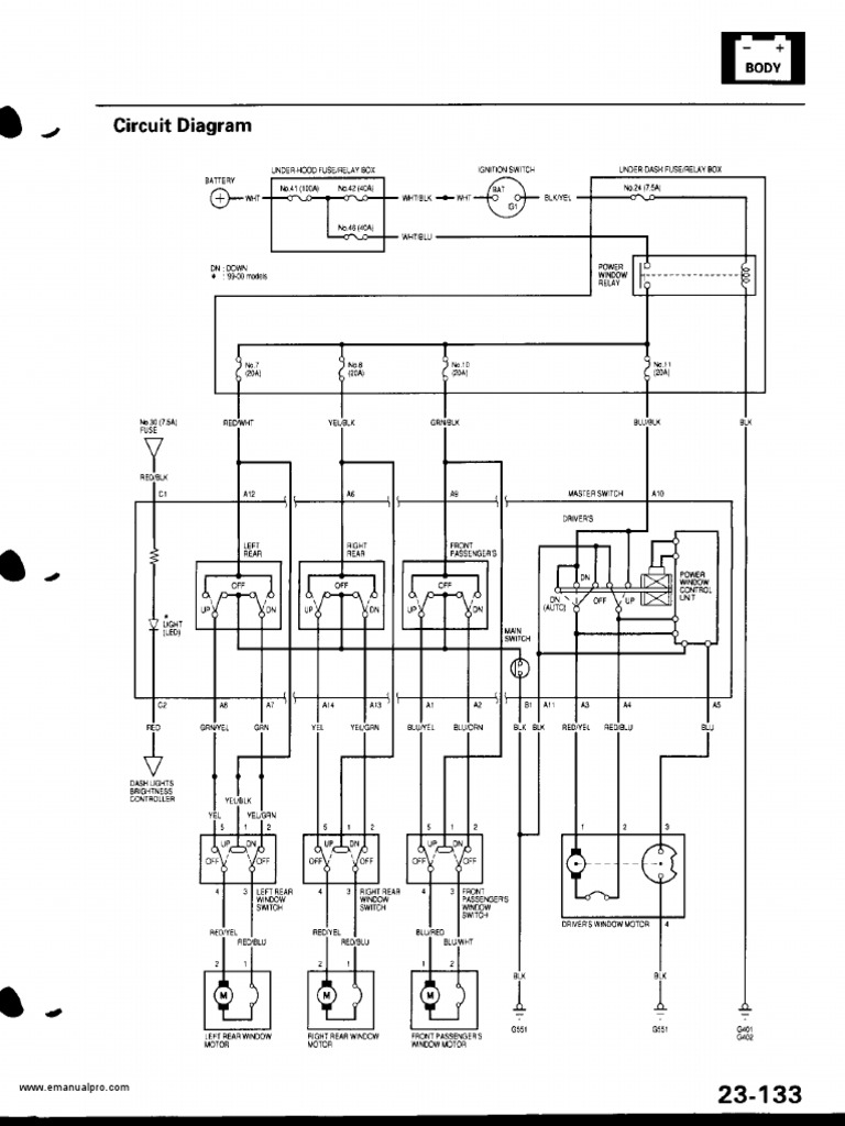 86-Honda-CRV-Factory-Workshop-Manual-1997-2001 - (RD1-RD2-RD3) POWER WINDOW | PDF
