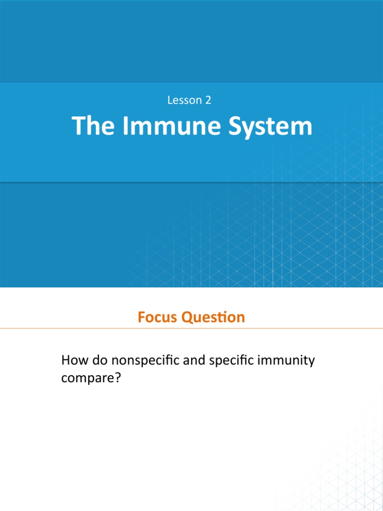 Lesson 2 The Immune System Pdf Immune System Adaptive Immune System