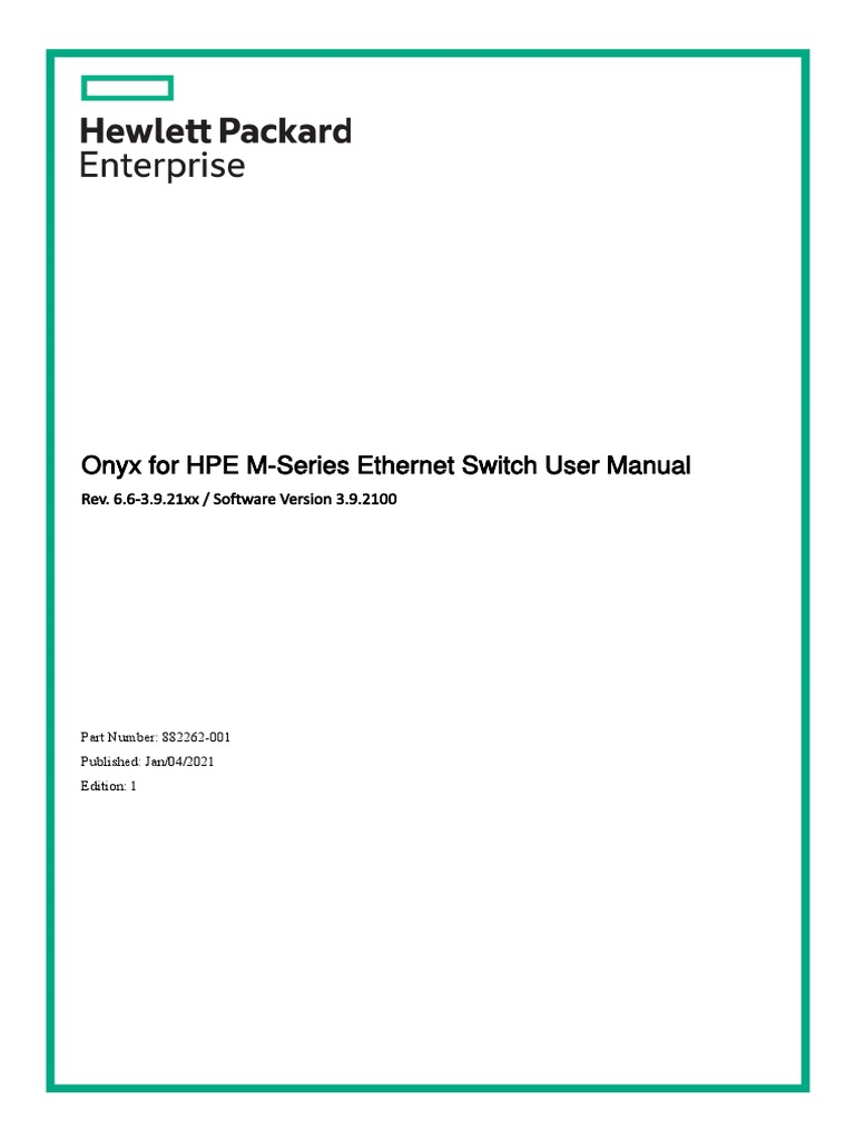 Onyx Ethernet User Manual For HPE PDF | PDF | Command Line Interface | Secure Shell