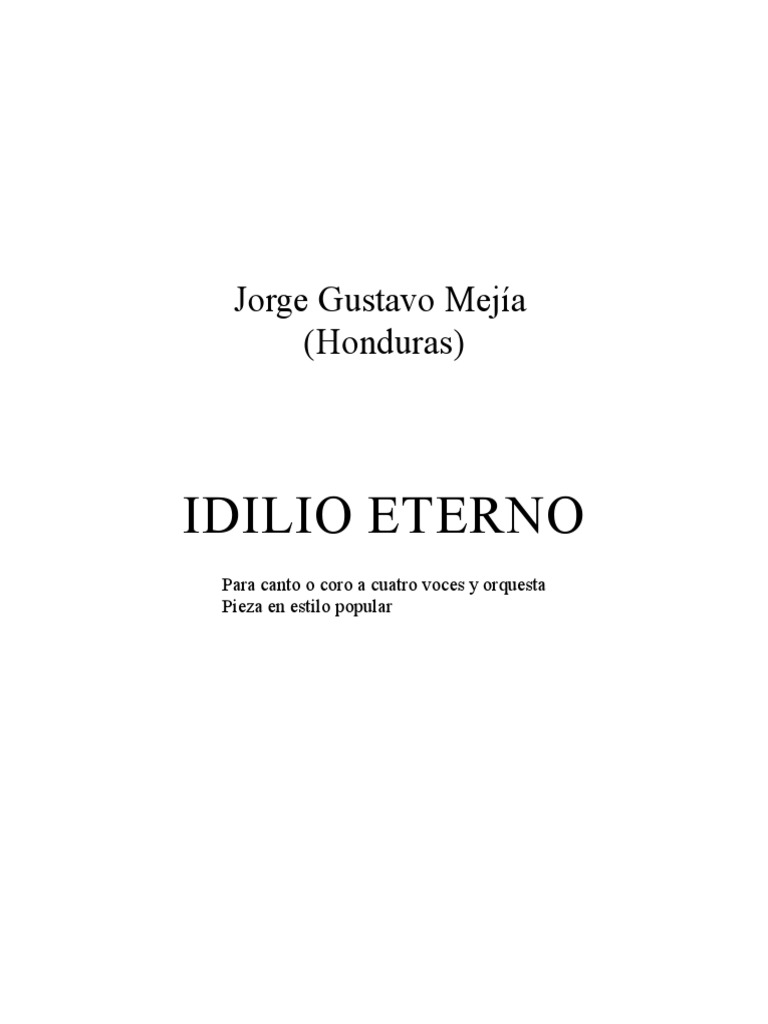 Idilio Eterno Coro Solo Con Letra y Acordes PDF | PDF | Música vocal | Musica coral
