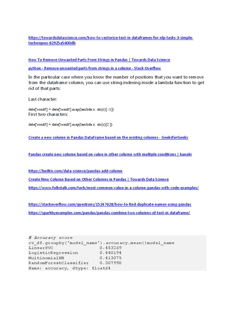 How To Remove Unwanted Parts From Strings in Pandas.docx | PDF