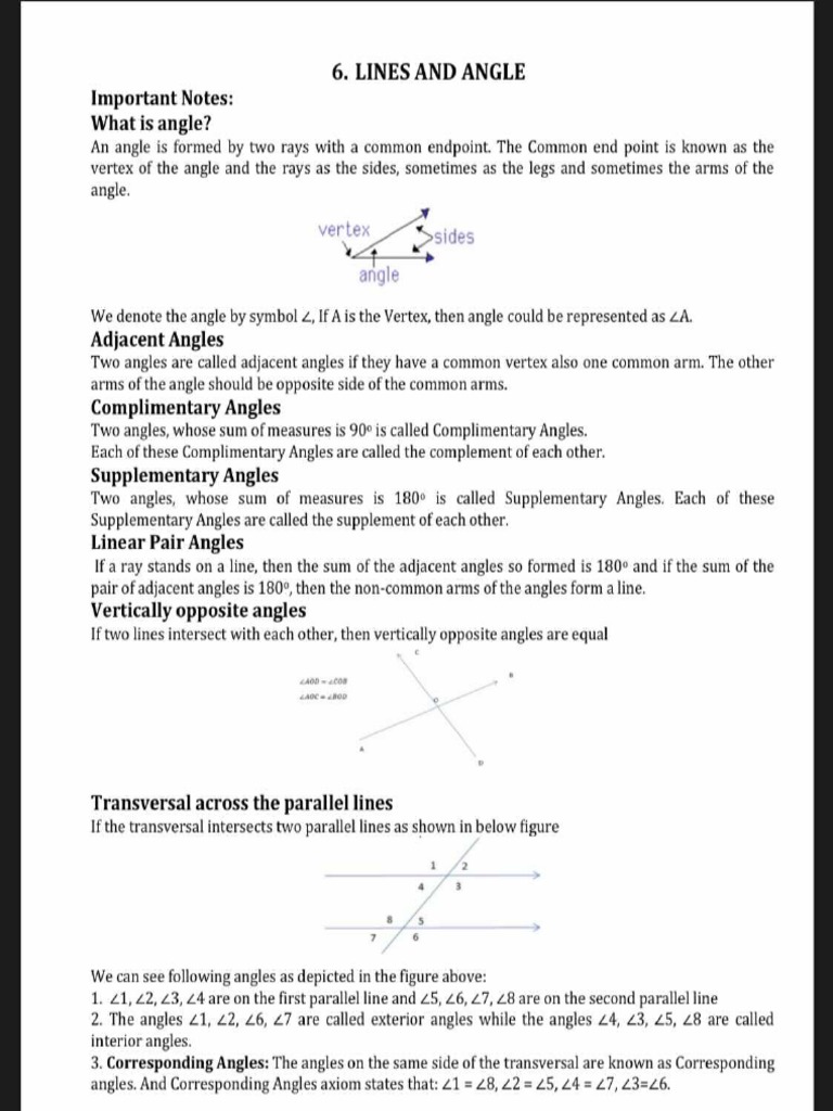 Class 9 CH 6 Lines and Angles | PDF