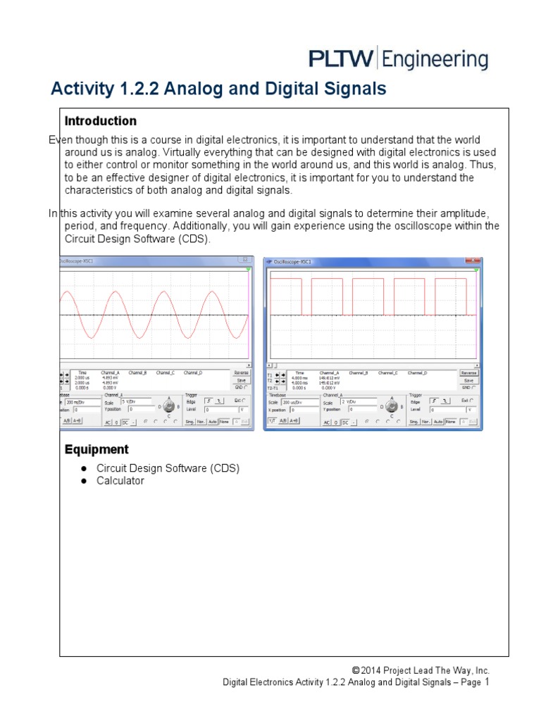 Activity 1.2.2 Analog Digital Signal | PDF