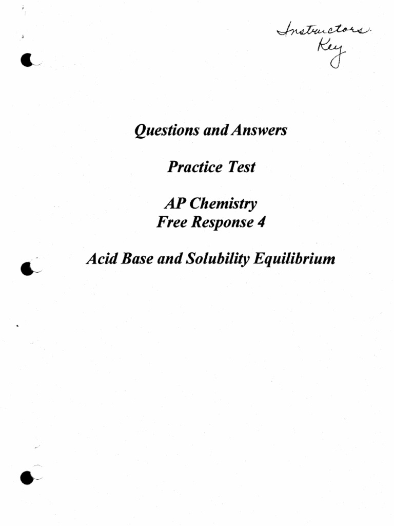 CH 17 Qand A FR AB and Sol Equilibrium | PDF