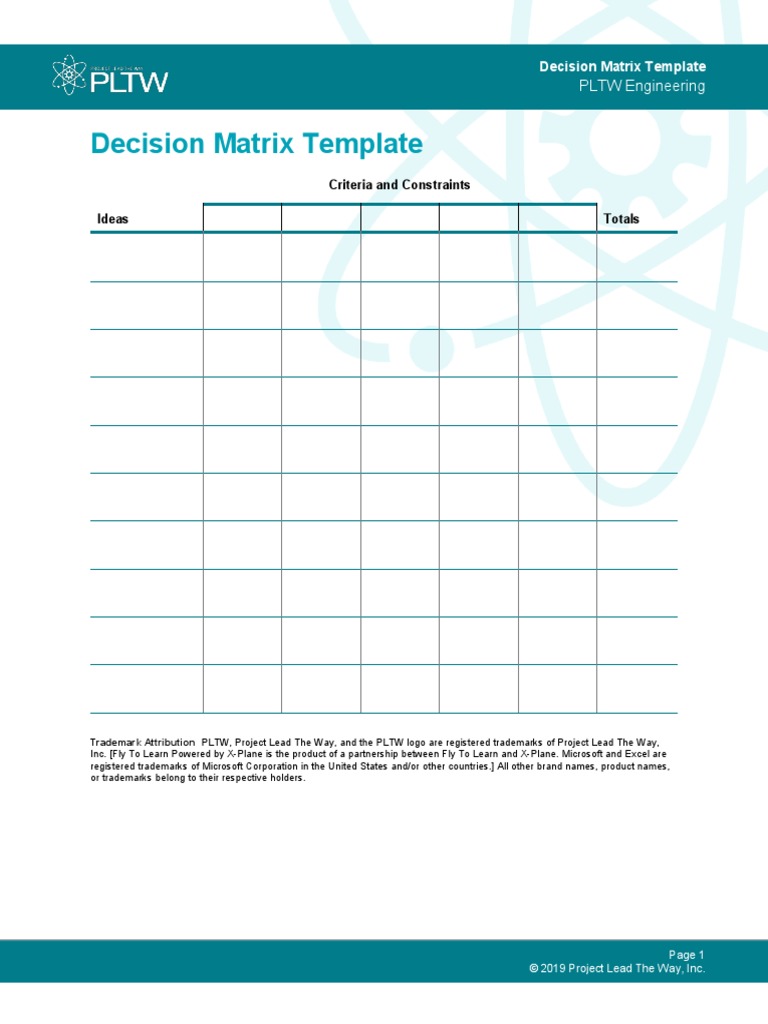 Engineering DecisionMatrix Template | PDF