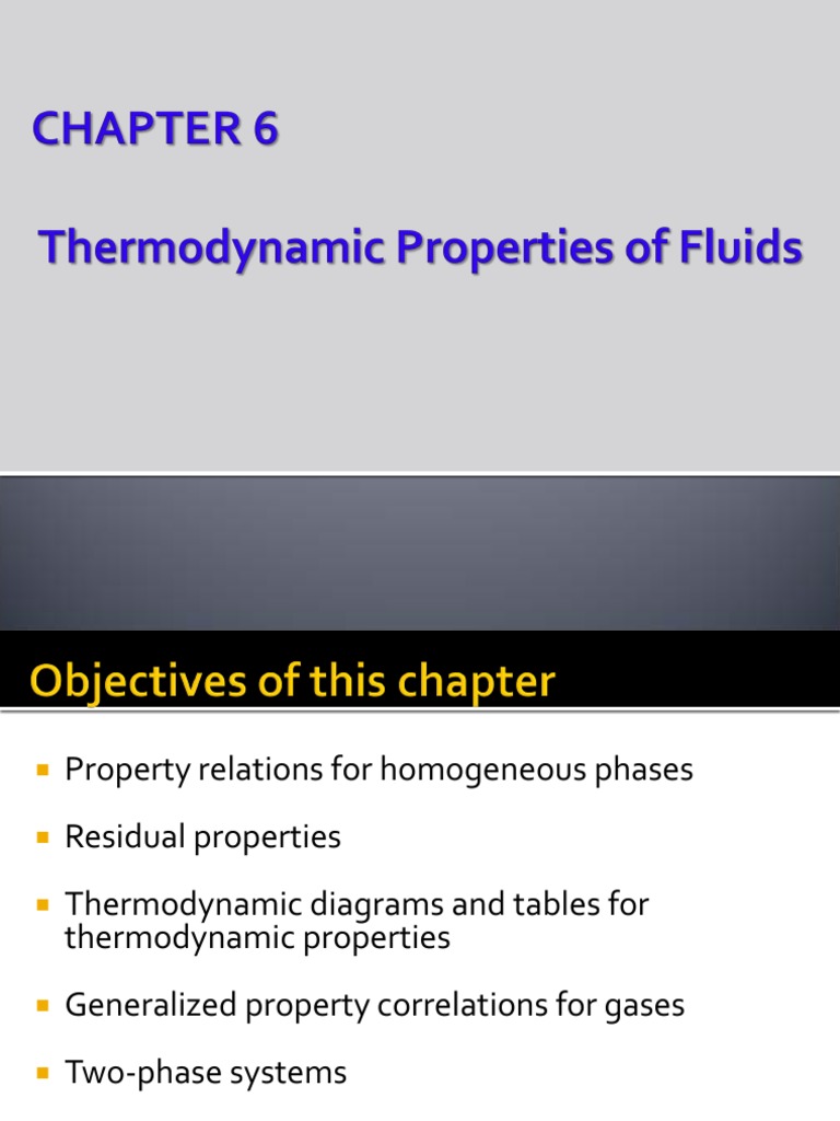 Chapter 6 - Thermodynamic Properties of Fluids PDF | PDF