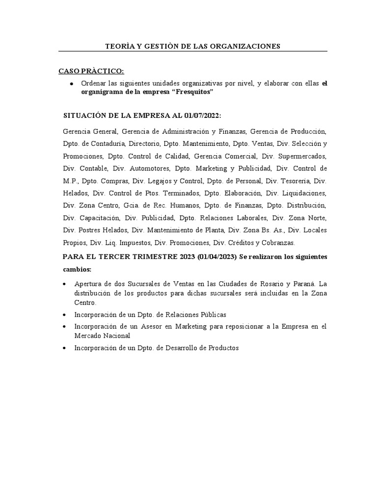 Caso Practico Organigrama | PDF