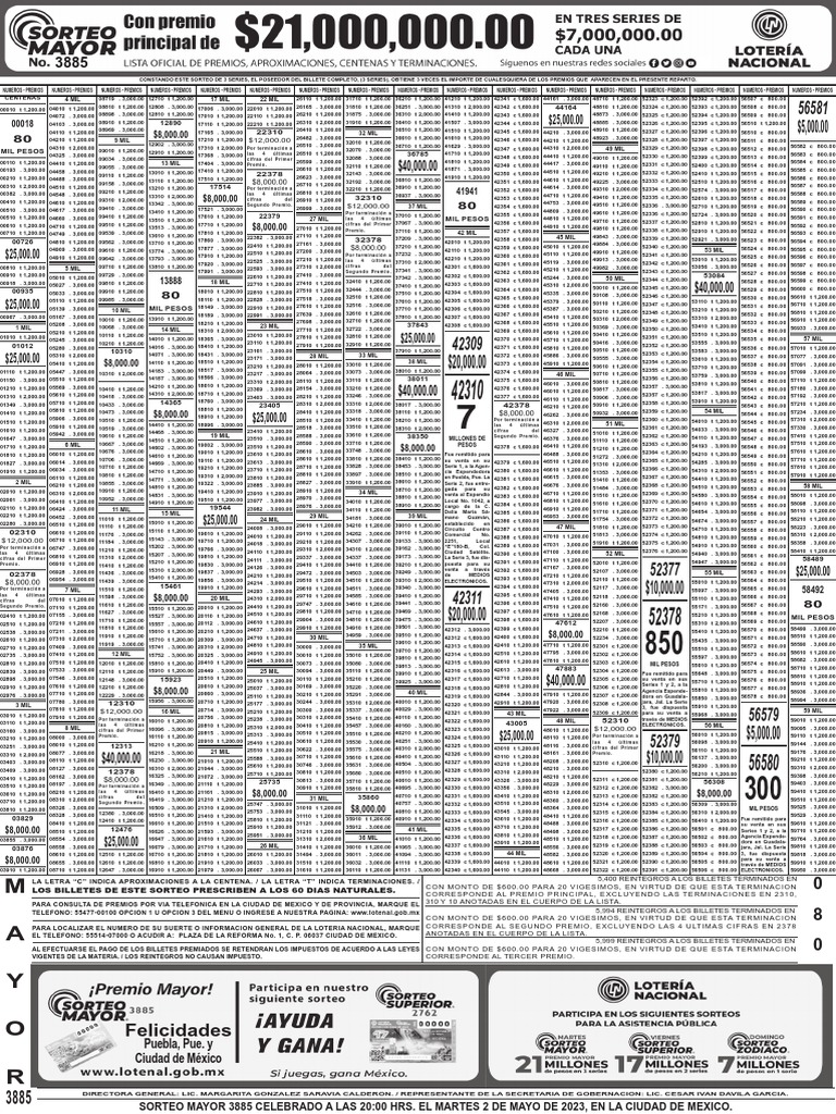 Sorteo 36410t-4-cp: Premios y Números | PDF