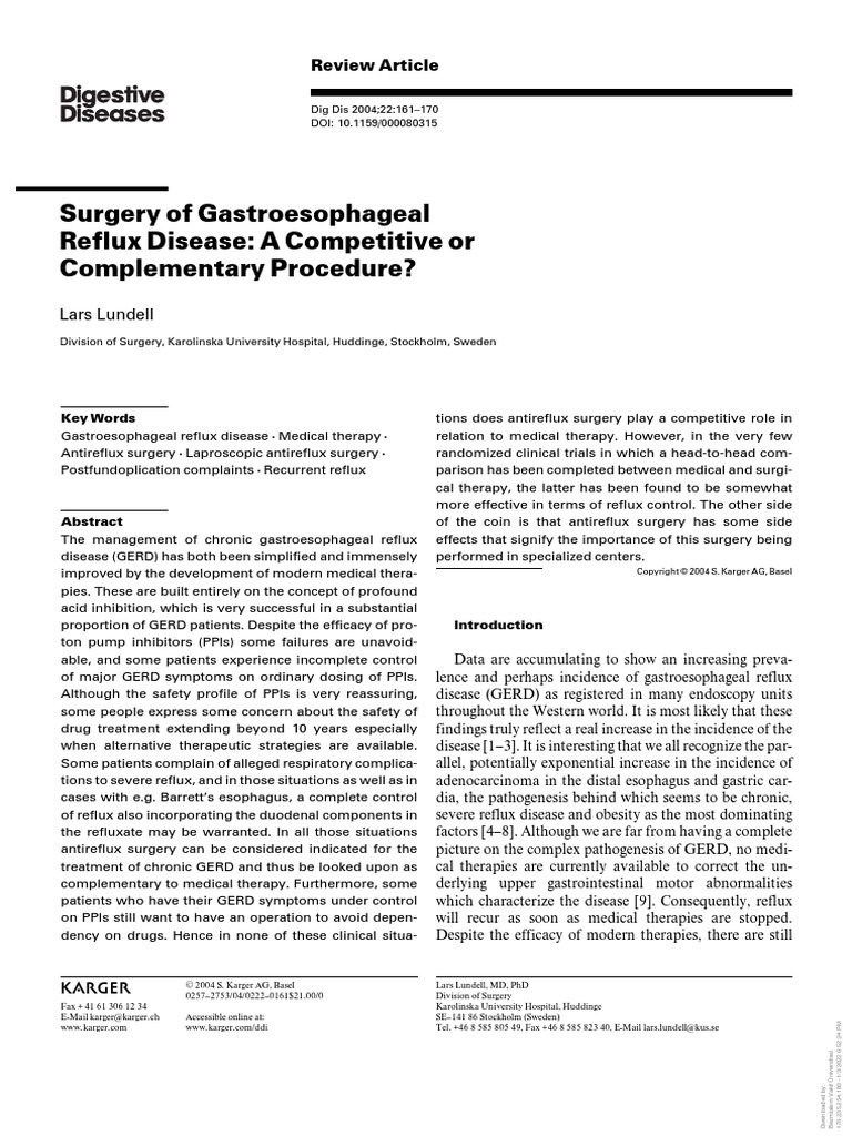 Surgery of Gastroesophageal Reflux Disease: A Competitive or ...