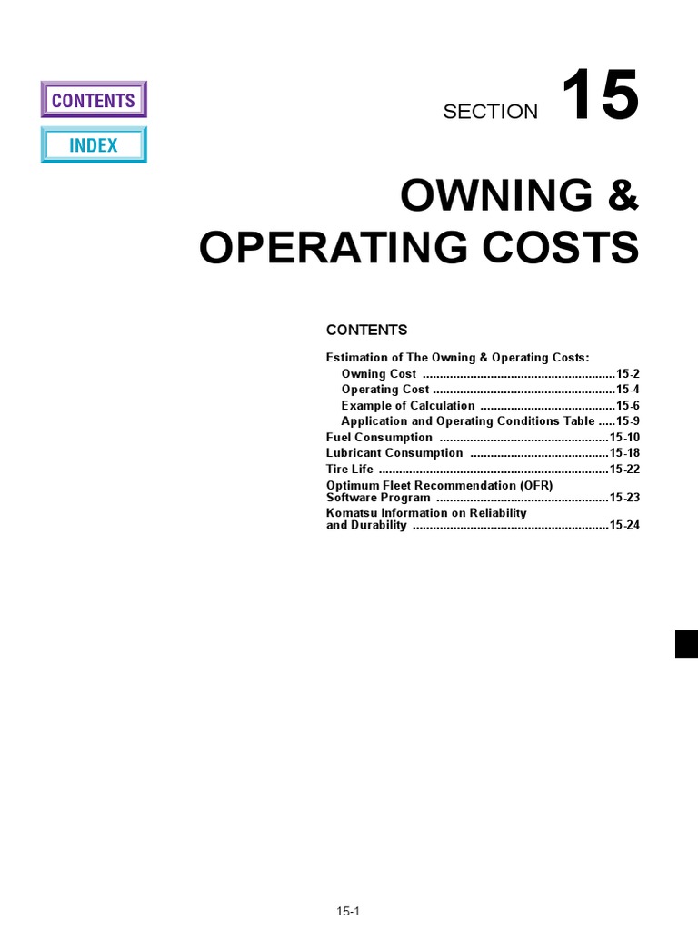 Section15 - Komatsu Handbook Edition 30 - 2009 PDF | PDF | Depreciation | Cost