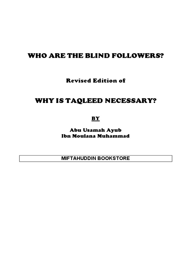 Understanding Blind Followers in Islam | PDF | Religion & Spirituality