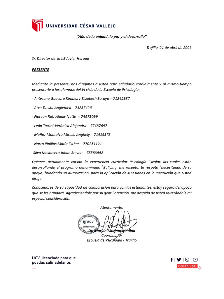 Modelo-Carta de Permiso-2023 I | PDF