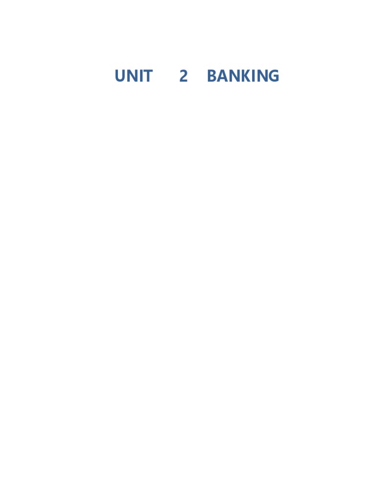 Unit 2 Banking | Download Free PDF | Outsourcing | Insurance