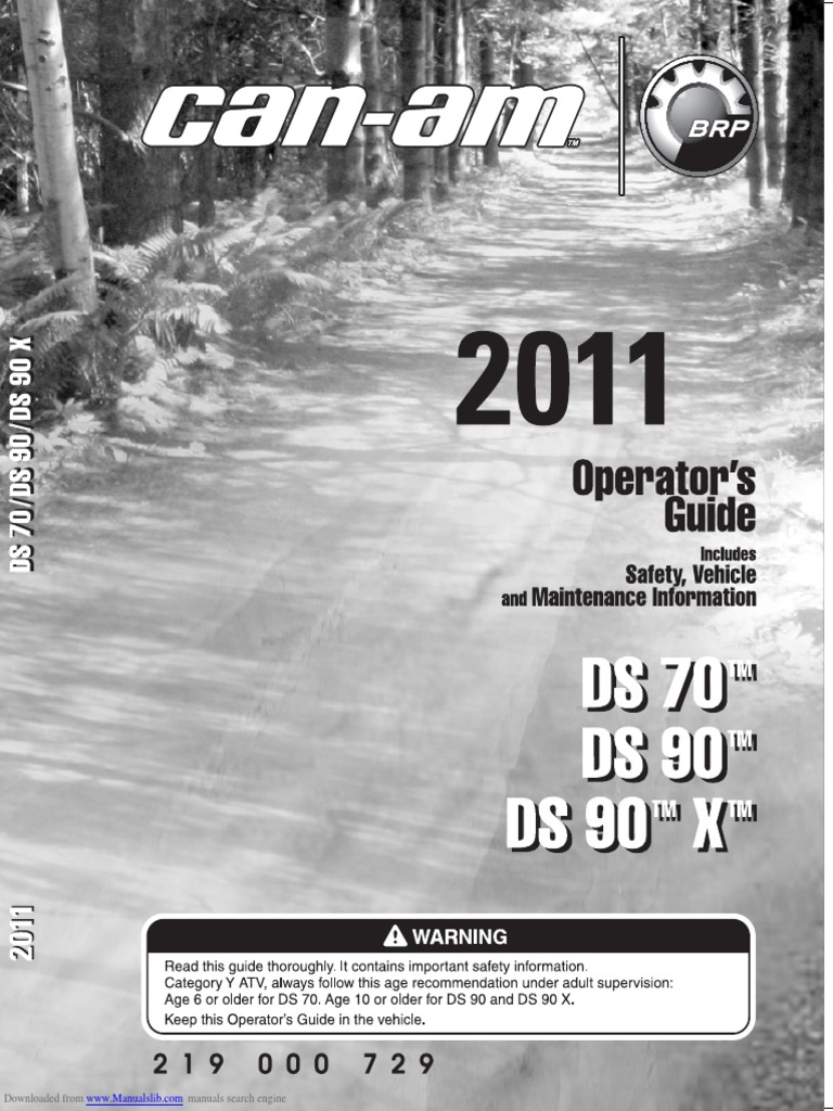Can-Am DS 70 Operator's Manual PDF | PDF