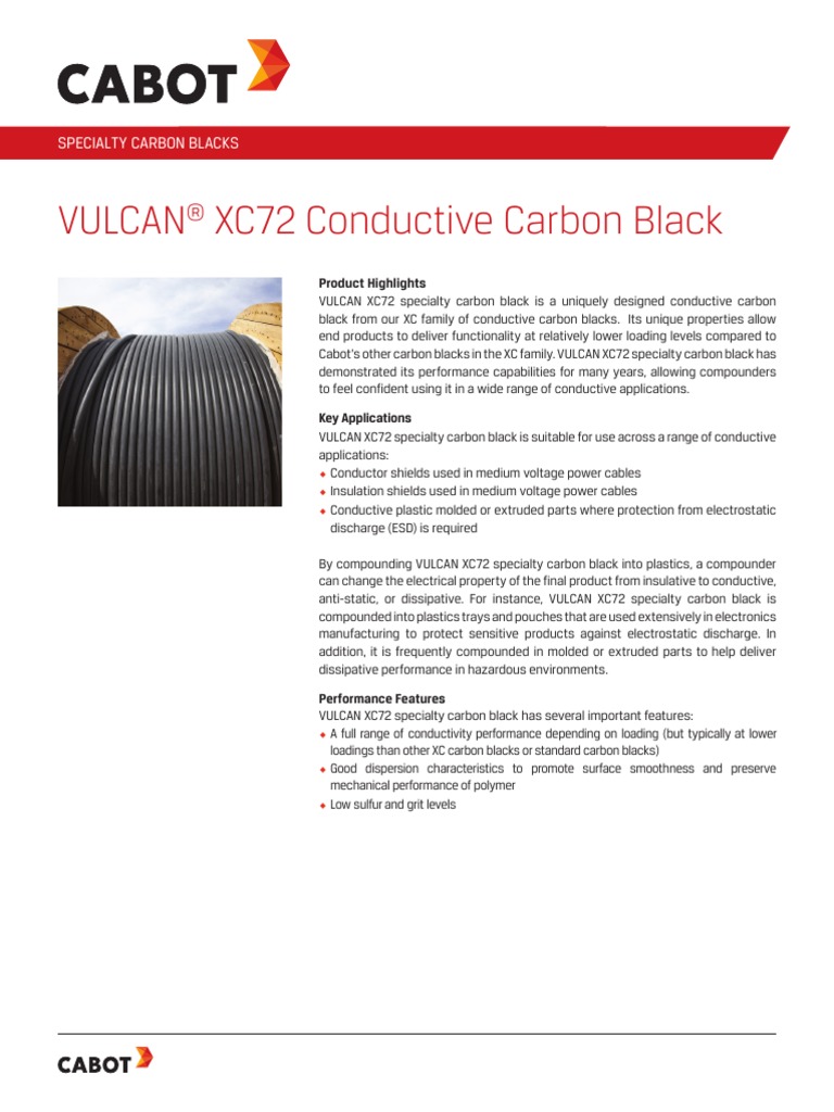 Vulcan XC72 PDF | PDF | Electrostatic Discharge | Electrical Conductor