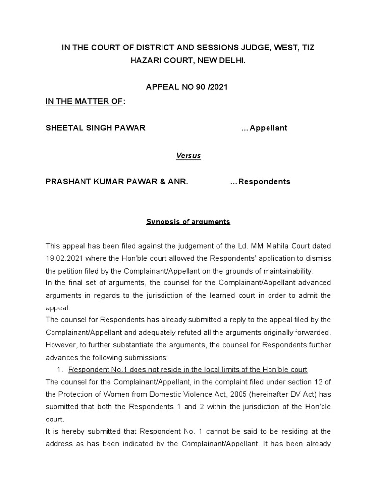 Written Arguments Synopsis .pdf | PDF