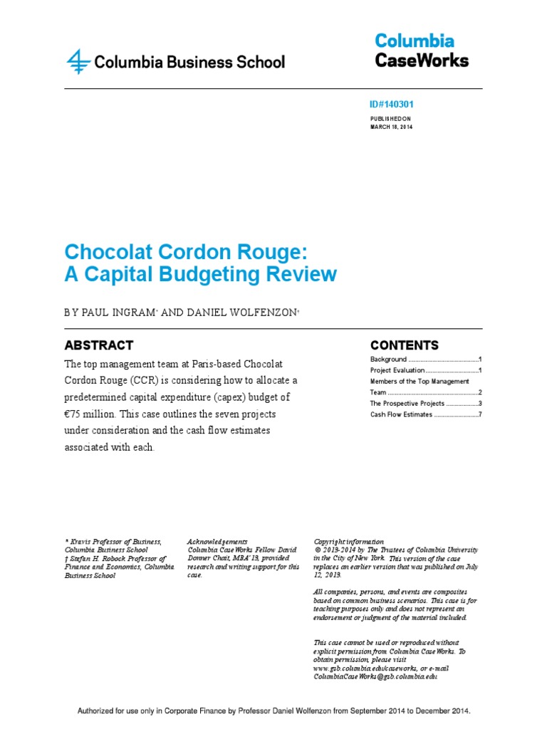 Week 2.1 - Case Story - Chocolat Cordon Rouge.pdf | PDF