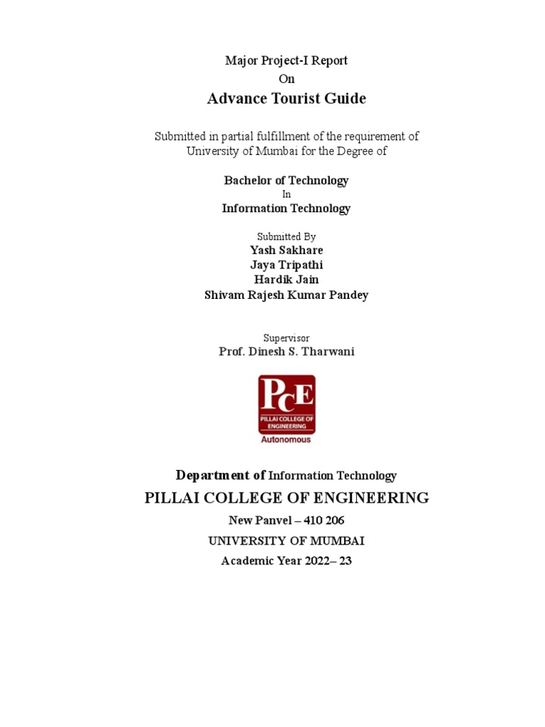 Advance Tourist Guide Project Report | PDF | Business | Computers